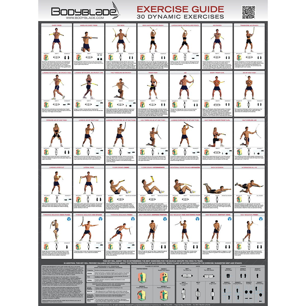 30 Dynamic Exercises Wall Chart | Bodyblade